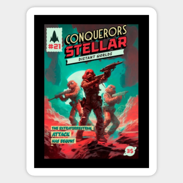 Retro Sci Fi Comic Book Cover Retro Sci Fi Sticker Teepublic